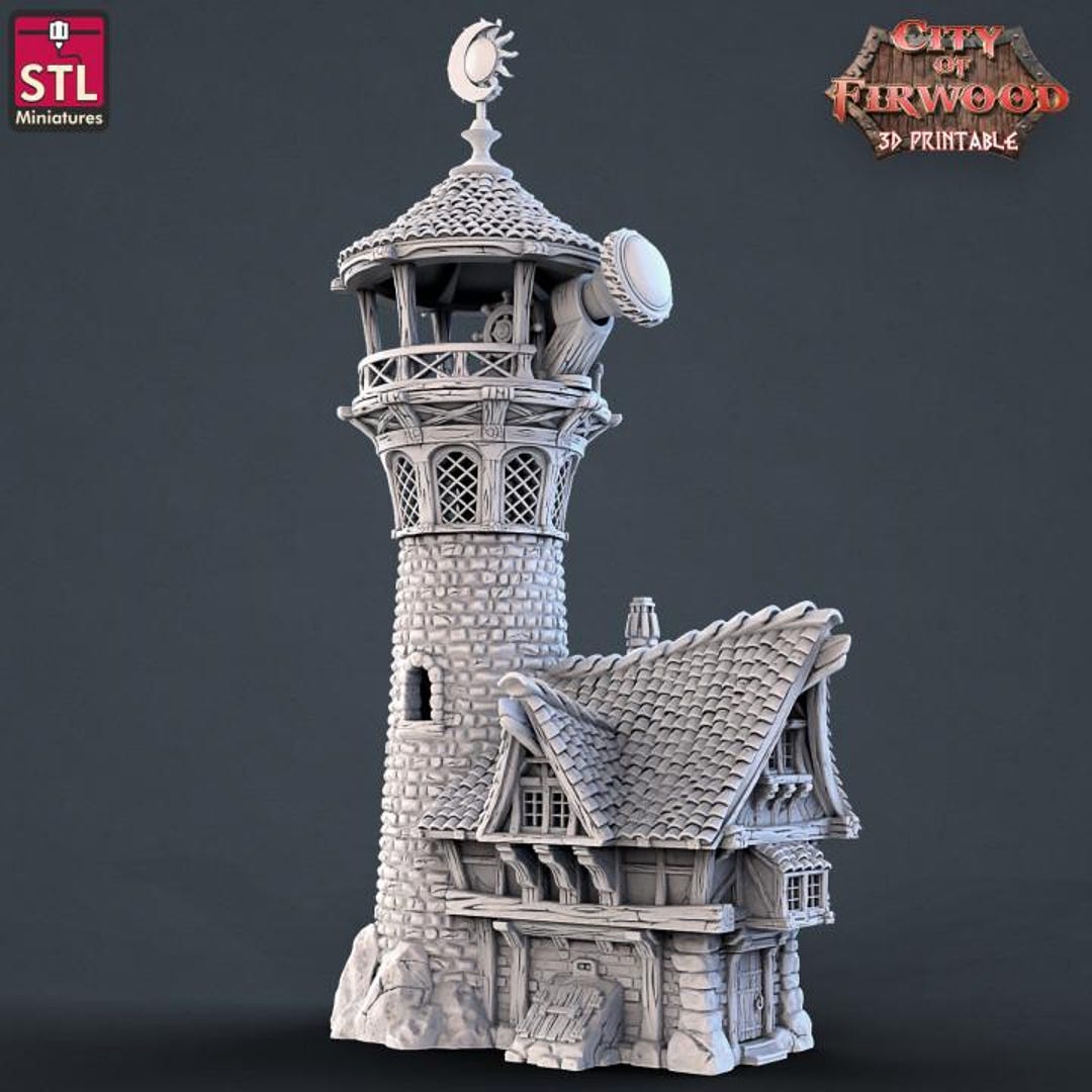Observatory - Tabletop Terrain - 28mm, 32mm Scale - Unpainted Miniature ...