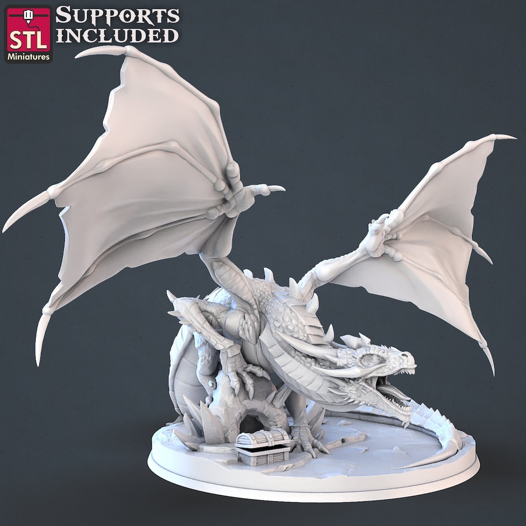 Ancient Dragon, Gargantuan 32mm Scale Unpainted Miniature for Dnd ...