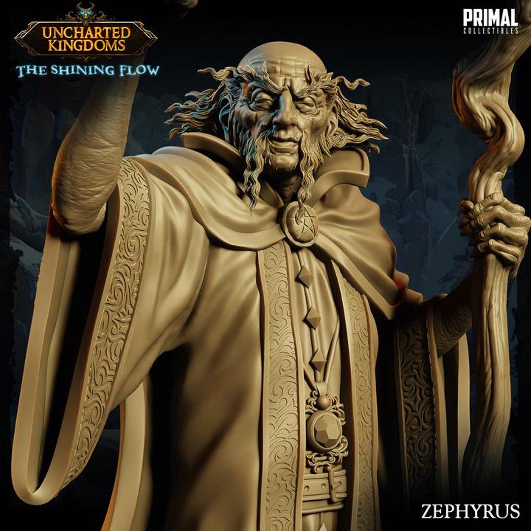 Dark Wizard, Zephyrus - 28mm, 32mm, 75mm Scale - Unpainted Miniature ...