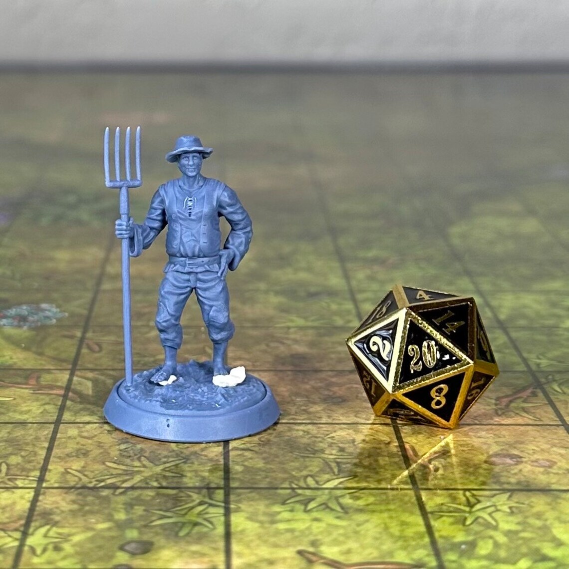 Farmer With Pitchfork - 32mm Scale - Unpainted Miniature - Etsy