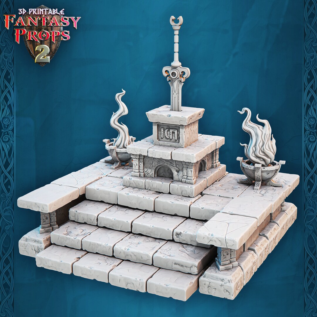Sword Altar Dungeon Set Unpainted Miniature - Etsy
