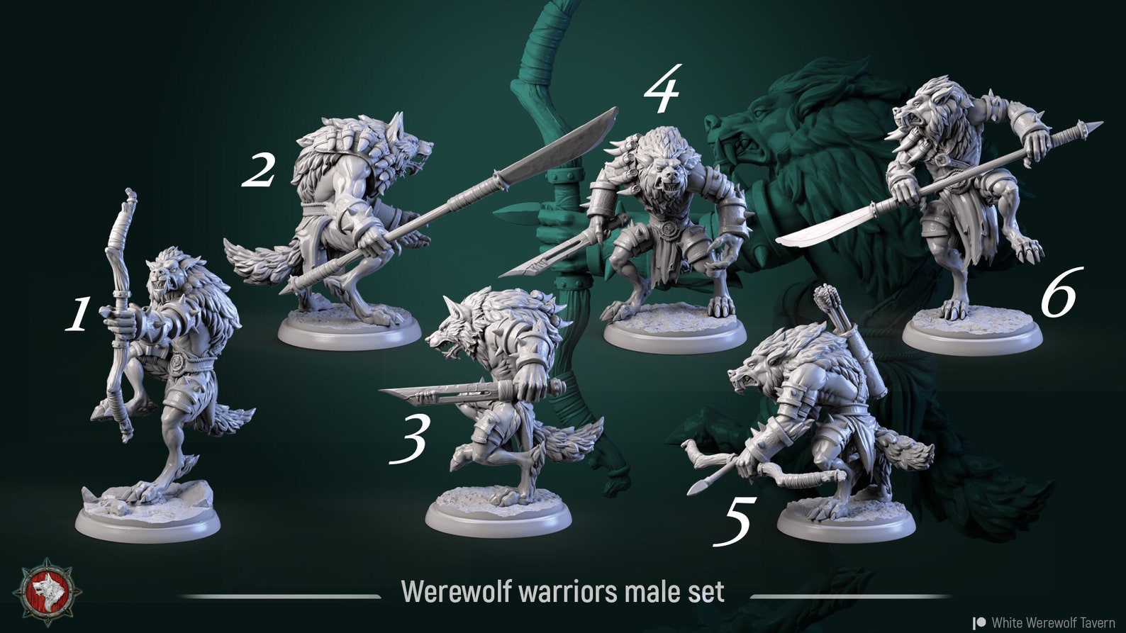 Male Werewolf Warriors - 6 Poses - Unpainted Miniature - Etsy
