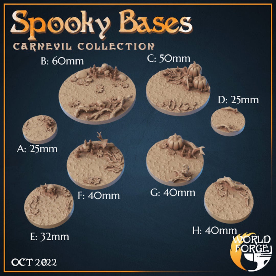 Spooky Bases - Carnevil Collection - Unpainted Miniature - Etsy