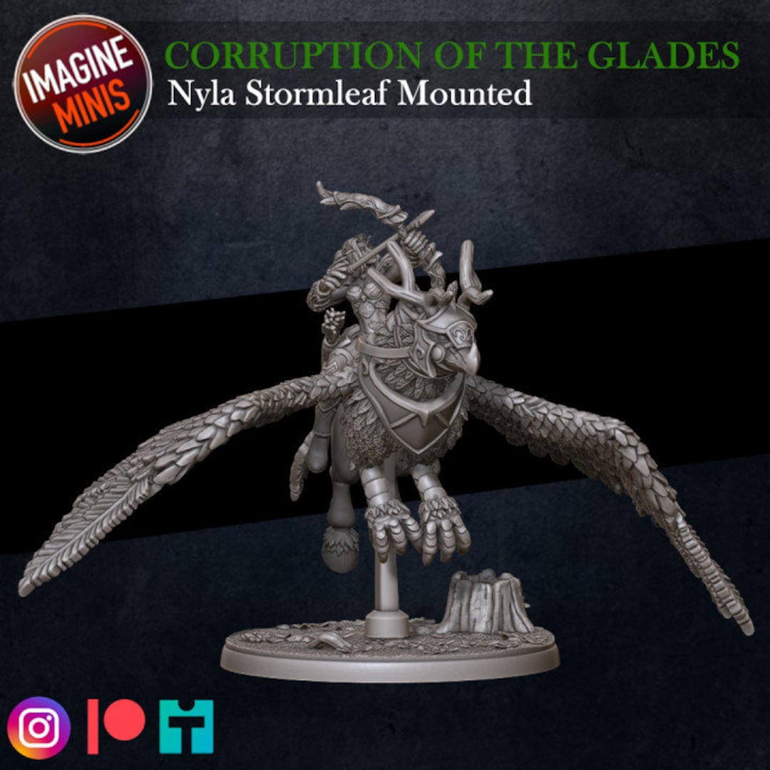 Nyla Stormleaf - Mounted Sentinel - 32mm Scale - Unpainted Miniature ...