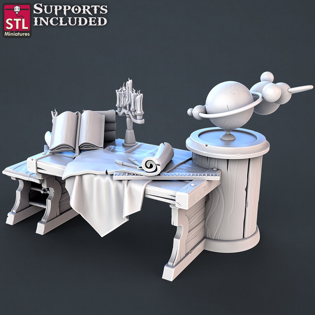 Astronomer Desk - Unpainted Miniature - Etsy