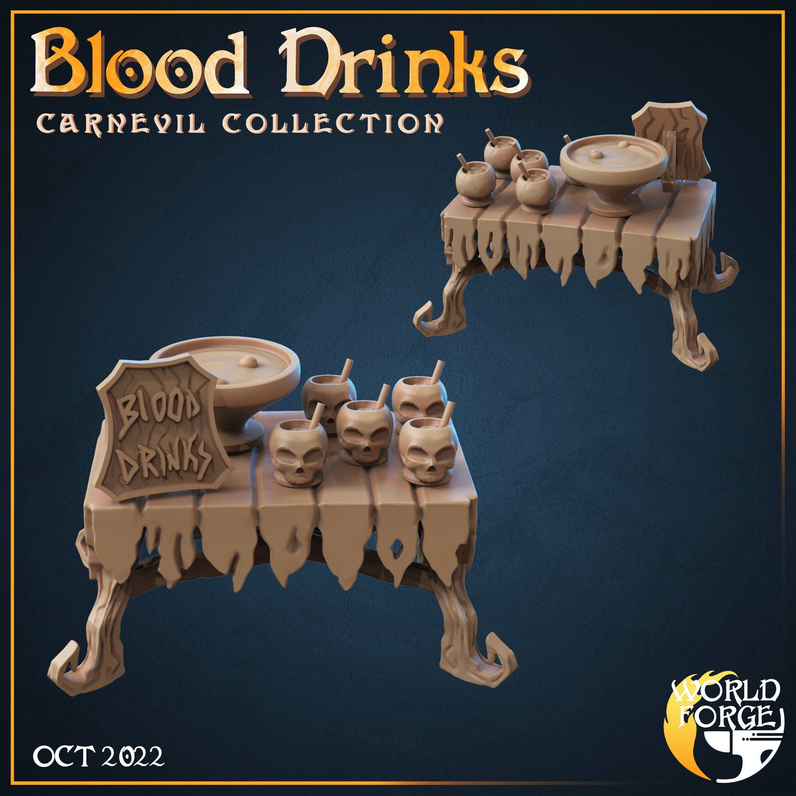 Carnival Food - 3 Tables - Carnevil Collection - Unpainted Miniature - Etsy