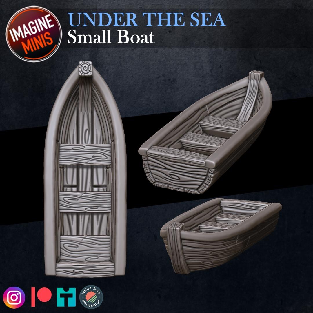 Rowboat, Under the Sea - 32mm Scale - Unpainted Miniature for Dnd ...