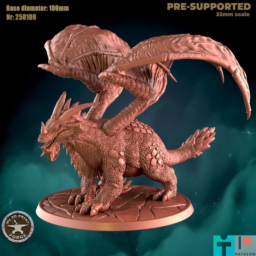 Ancient Nether Dragon 32mm Scale Unpainted Miniature for Dnd ...