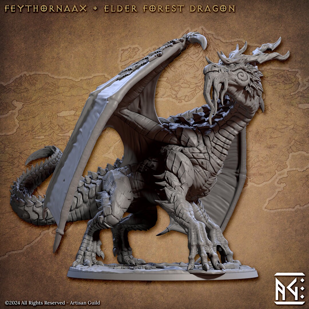 Elder Forest Dragon, Feythornaax - Deeproot Lurikeens - Unpainted ...
