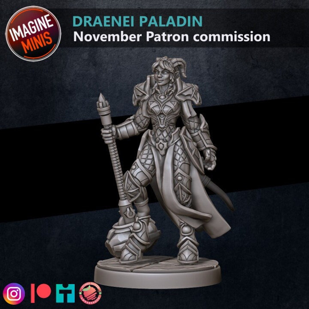 Draenei Paladin Unpainted Miniature - Etsy