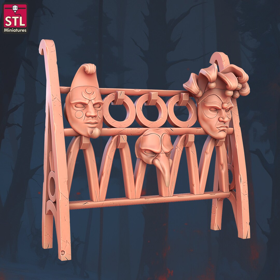 Mask Display - Masquerade Set - 32mm Scale - Unpainted Miniature for ...