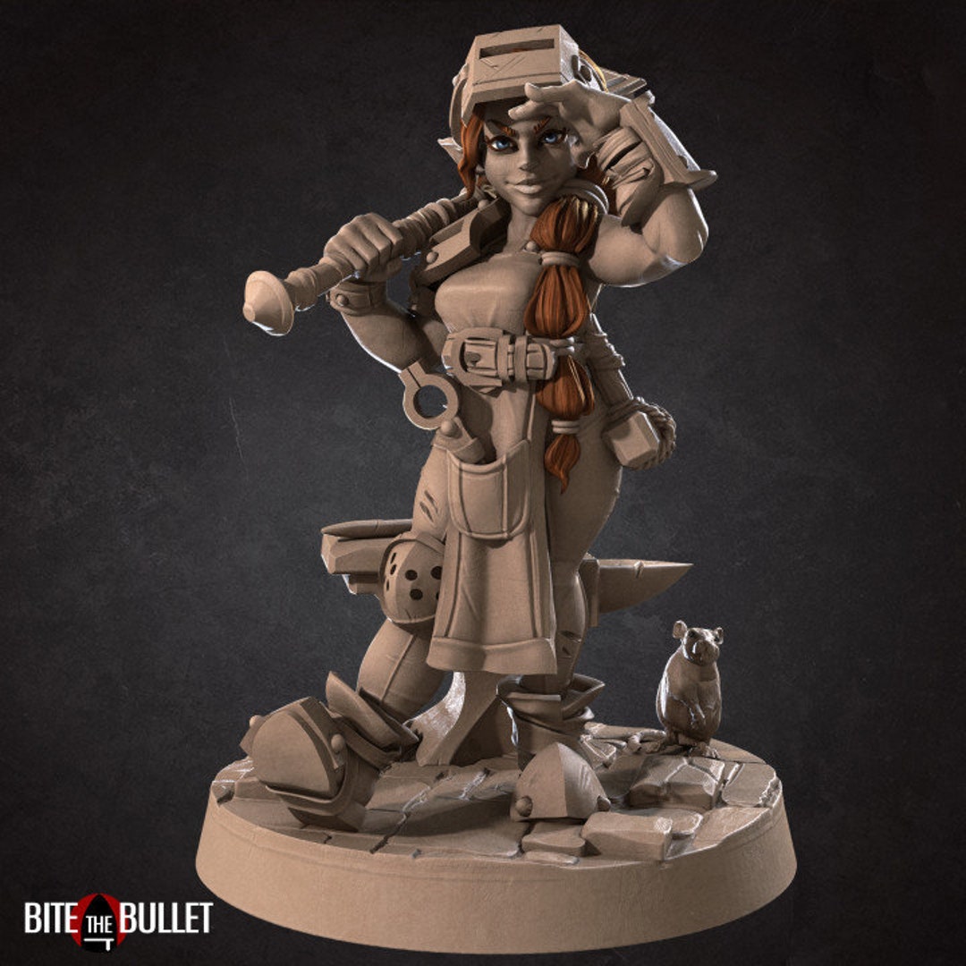 Halfling Blacksmith 32mm, 35mm Scale Unpainted Miniature for Dnd ...