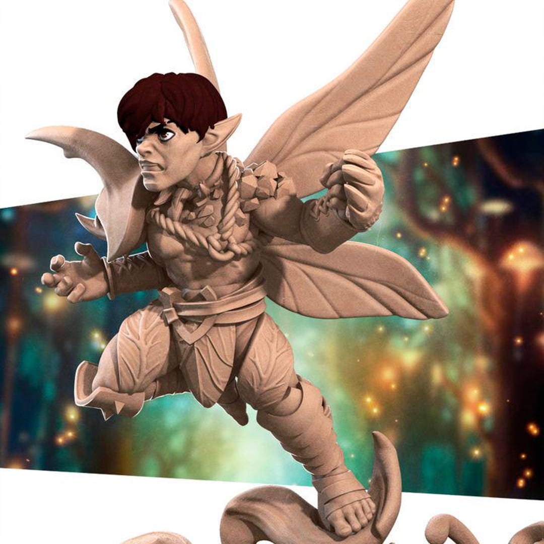 Pixie Fighter, Male Pixie - 32mm, 35mm Scale - Unpainted Miniature - Etsy