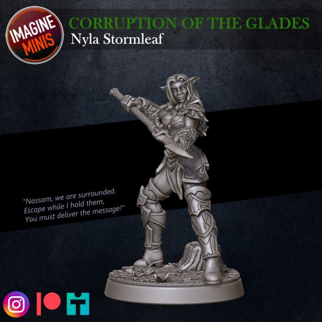 Nyla Stormleaf Female Elf Ranger Unpainted Miniature - Etsy