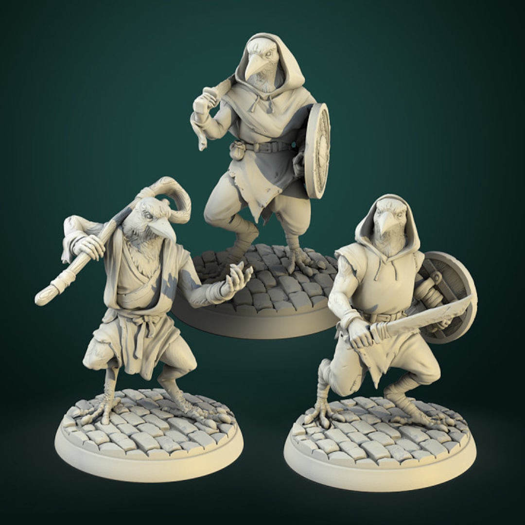 Kenku Three Poses Unpainted Miniatures - Etsy