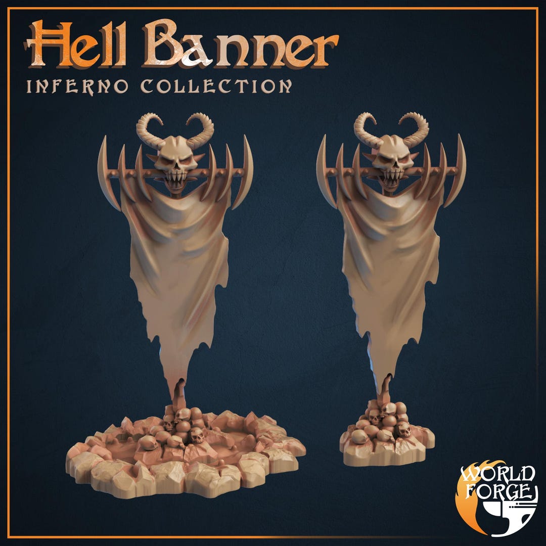 Hell Banner - Inferno Collection - 32mm Scale - Unpainted Miniature for ...
