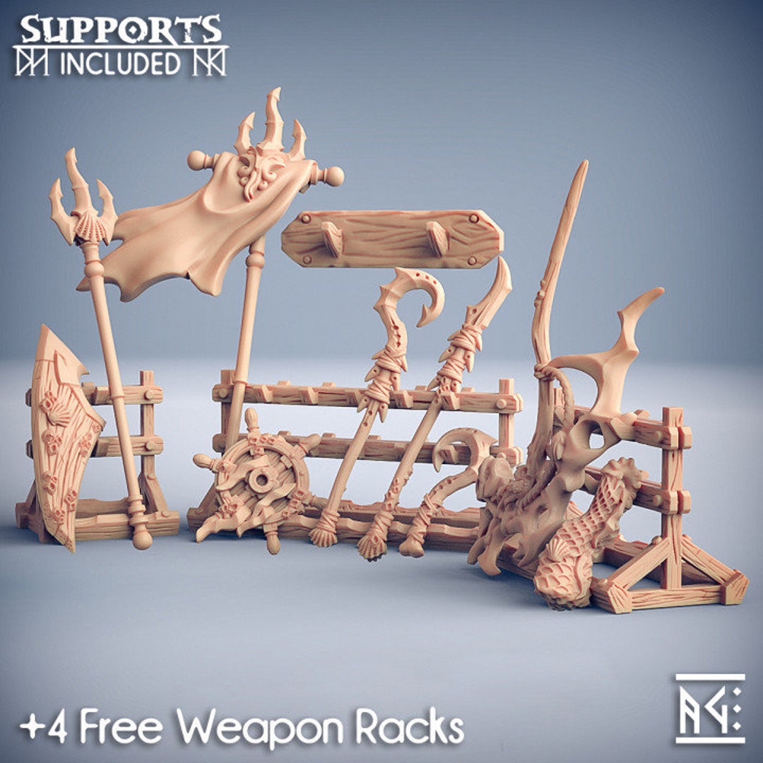 Weapon Rack Death Tide Jurakin Set Unpainted Miniature - Etsy