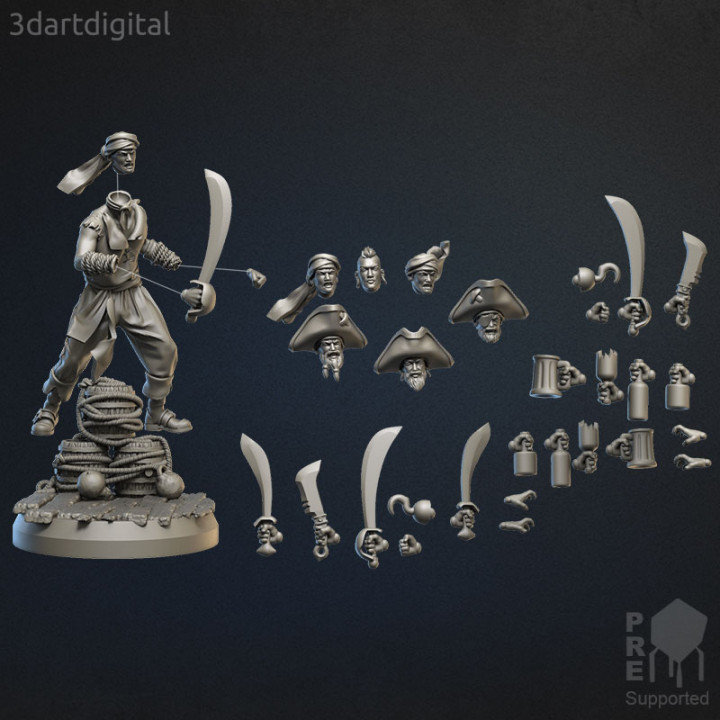 Pirate Crewmate Modular Miniature Unpainted Miniature - Etsy