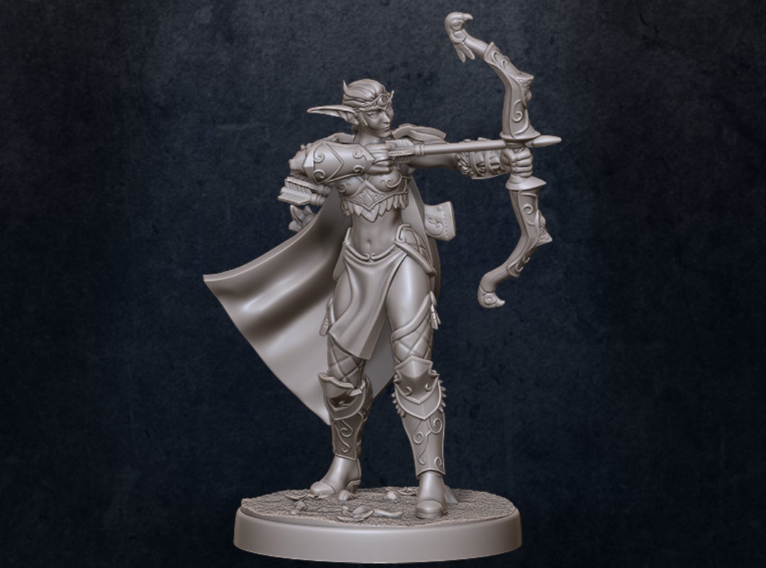 Female Elf Ranger, Night Elf Sentinel, Leanna Gentlebreeze 32mm Scale ...