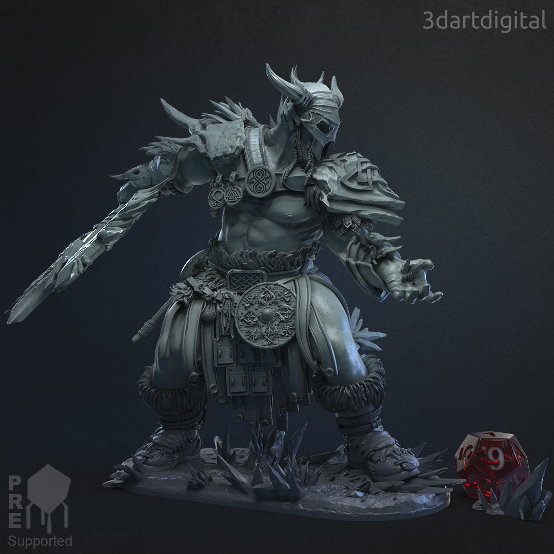 Frost Giant Fighter Unpainted Miniature - Etsy