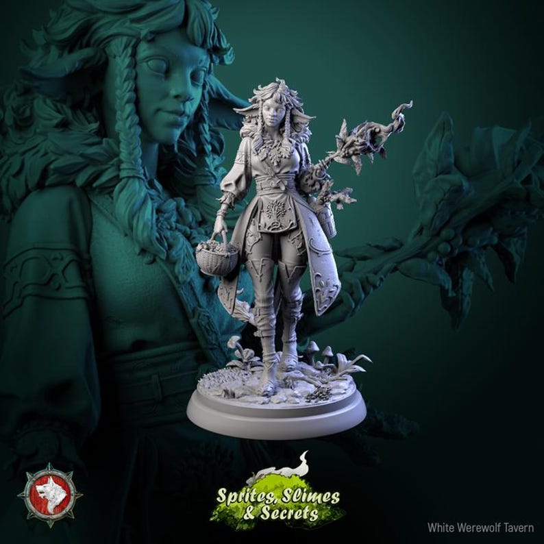 Female Firbolg Druid, Shael - Unpainted Miniature - Etsy