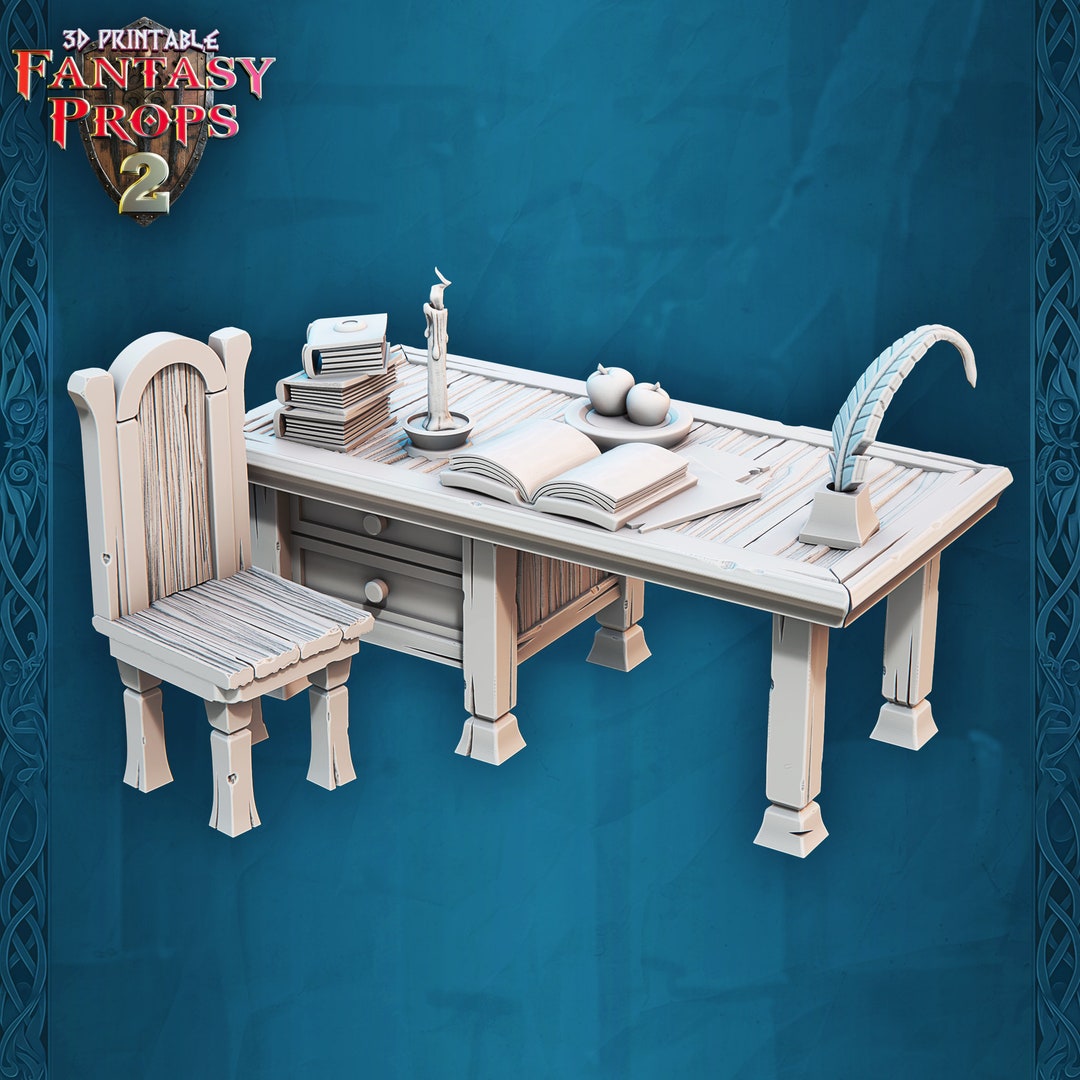 Writing Desk Tavern Set Unpainted Miniature - Etsy