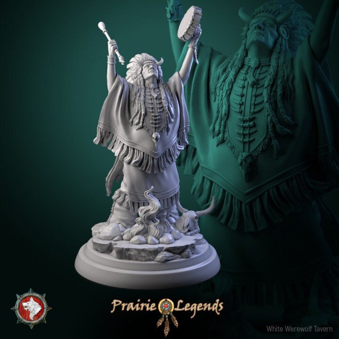 Native Shaman - 32mm Scale - Unpainted Miniature for Dnd, Pathfinder ...