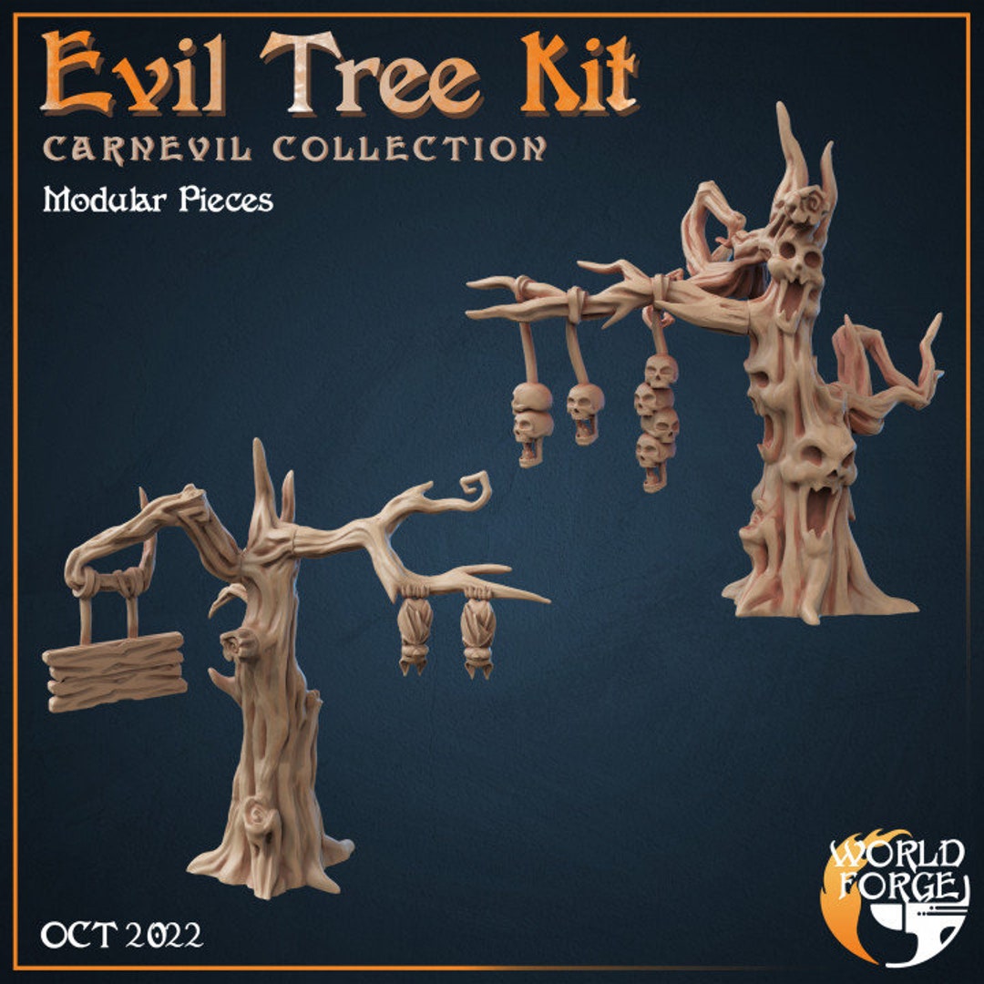 Evil Trees - 2 Poses - Carnevil Collection - Unpainted Miniature - Etsy