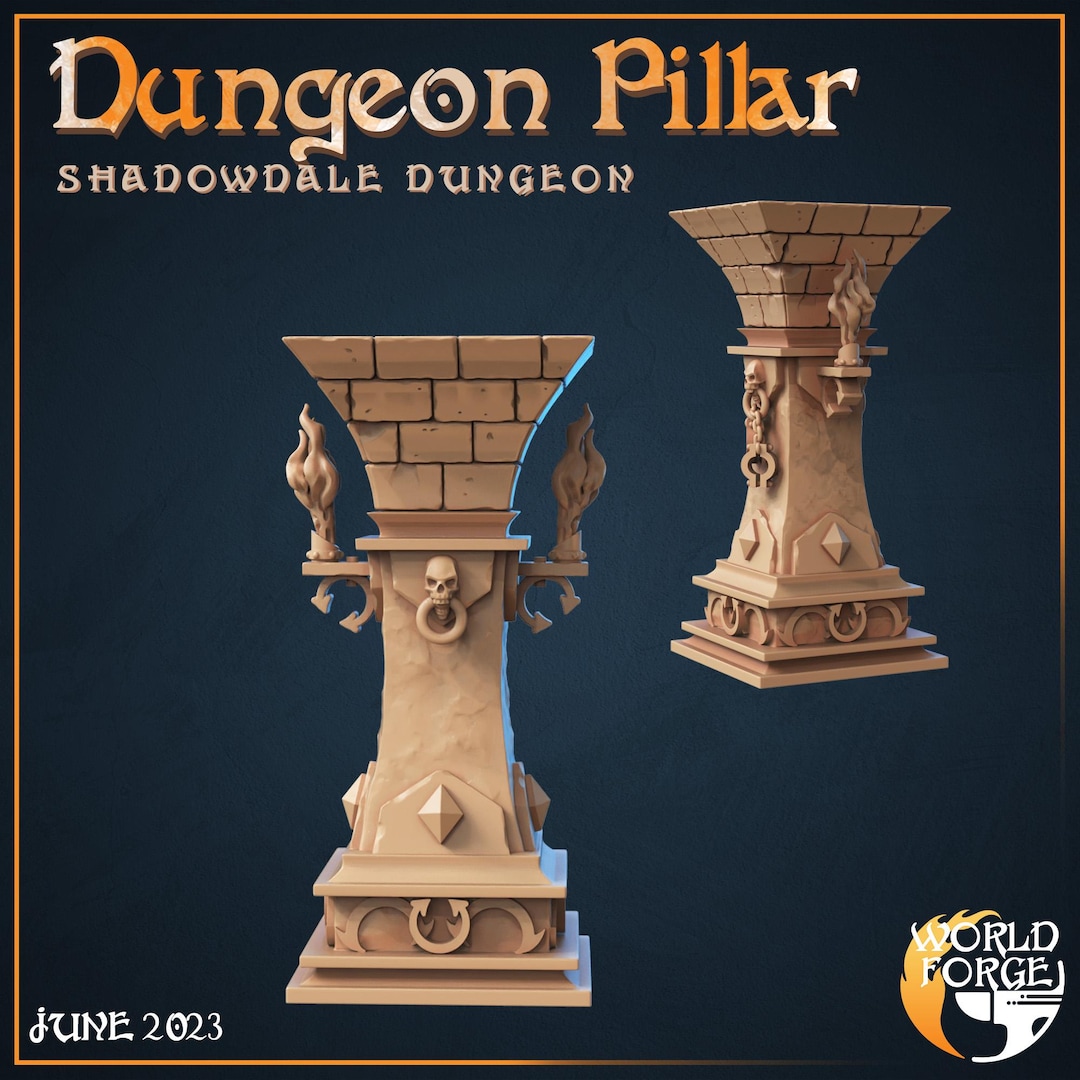 Dungeon Pillar, Stone Column - Shadowdale Dungeon - Unpainted Miniature ...