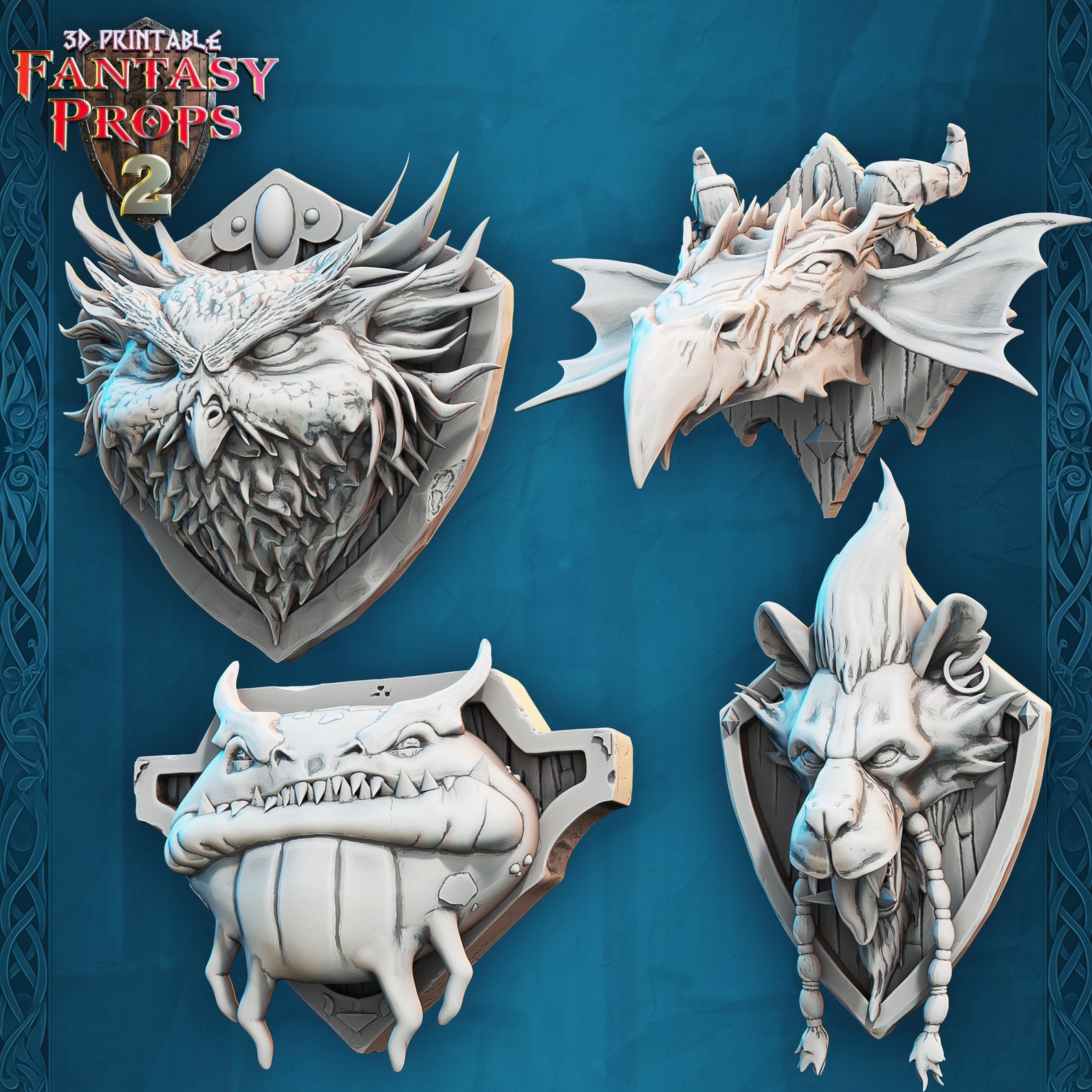 Wall Trophies - Mounted Animal Heads - Unpainted Miniature - Etsy
