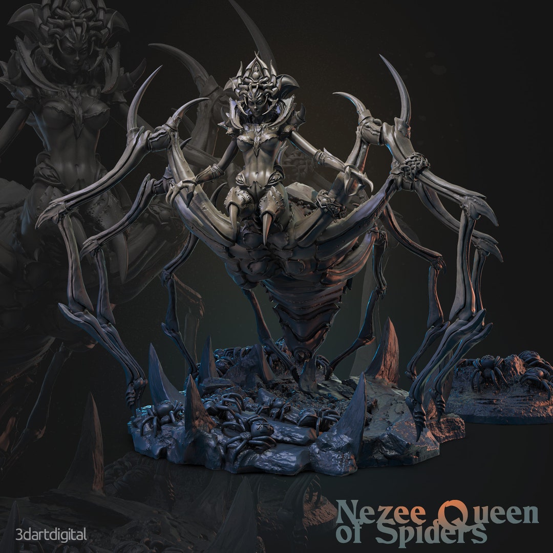 Nezee, Queen of Spiders - Drider Miniature - Spiders' Den Set - Etsy