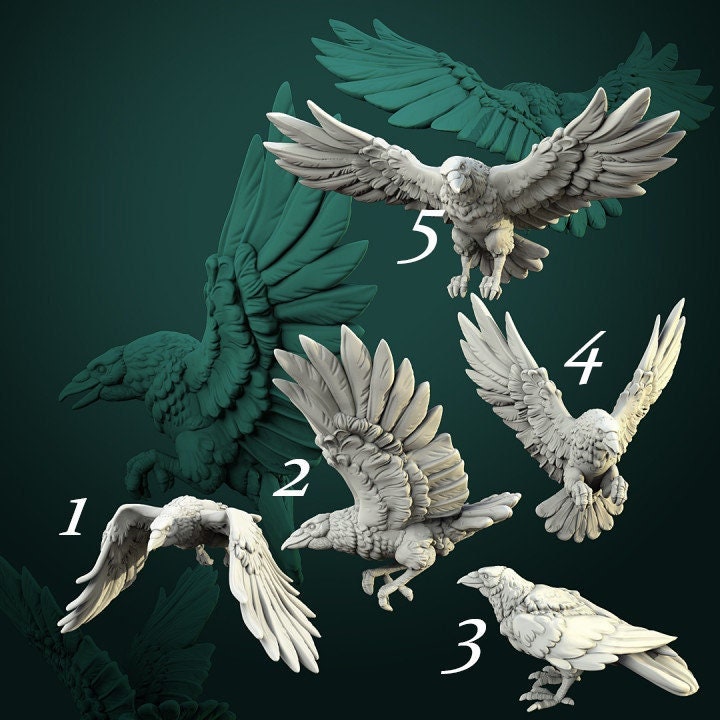 Crows - Unpainted Miniatures - Etsy