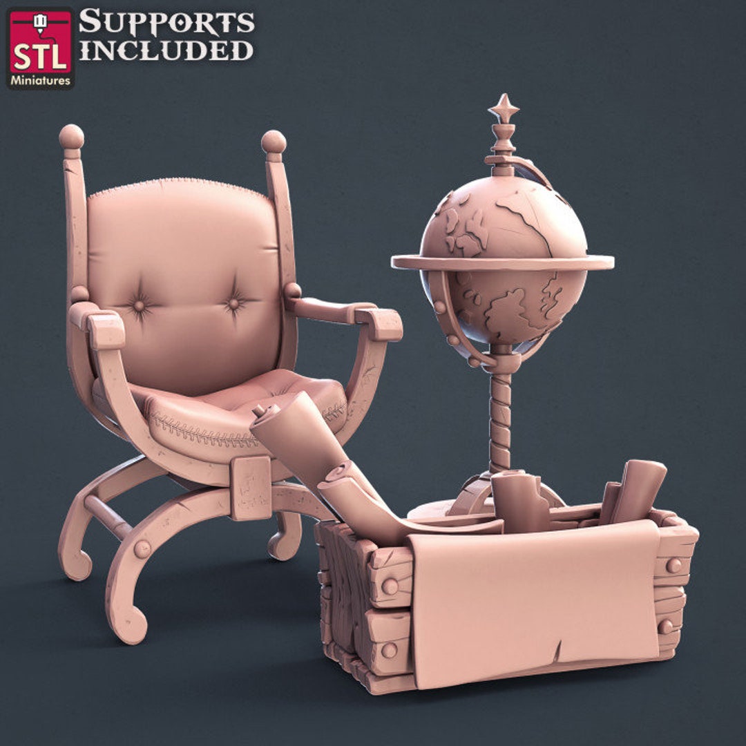 Librarian Chair Set - 32mm Scale - Unpainted Miniature for Dnd ...