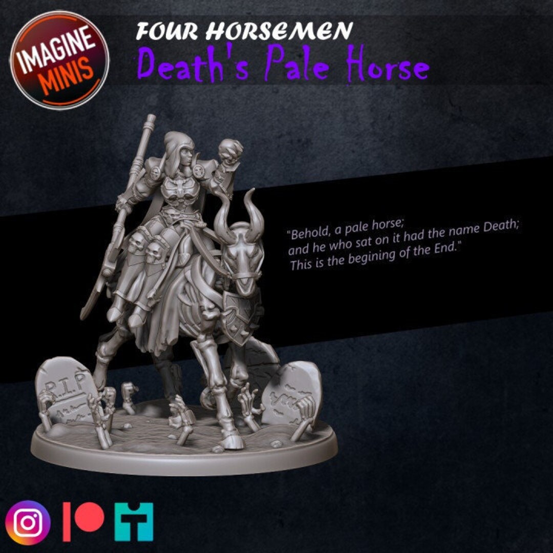 Four Horsemen Death 32mm Scale Unpainted Miniature for Dnd, Pathfinder ...