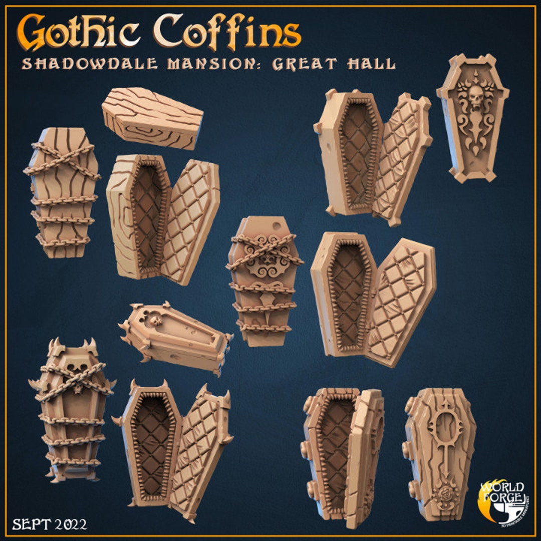 Coffins - Great Hall Collection - Shadowdale Mansion - 32mm Scale ...
