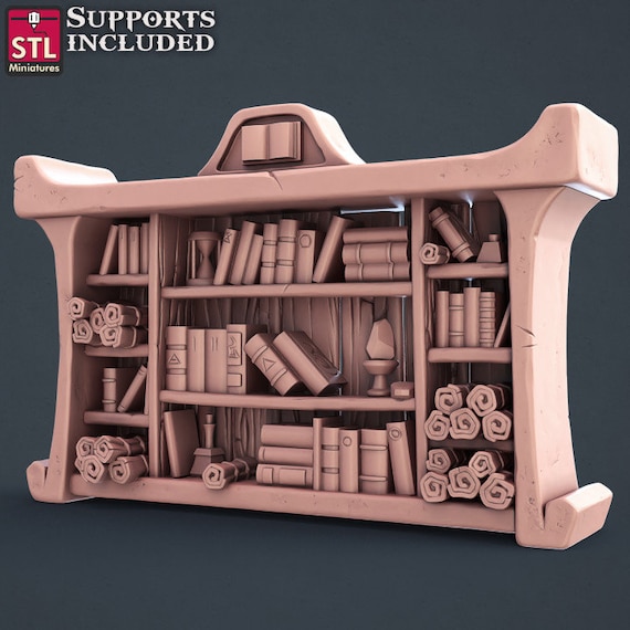 Book Shelf Wizard's Library Unpainted Miniature - Etsy