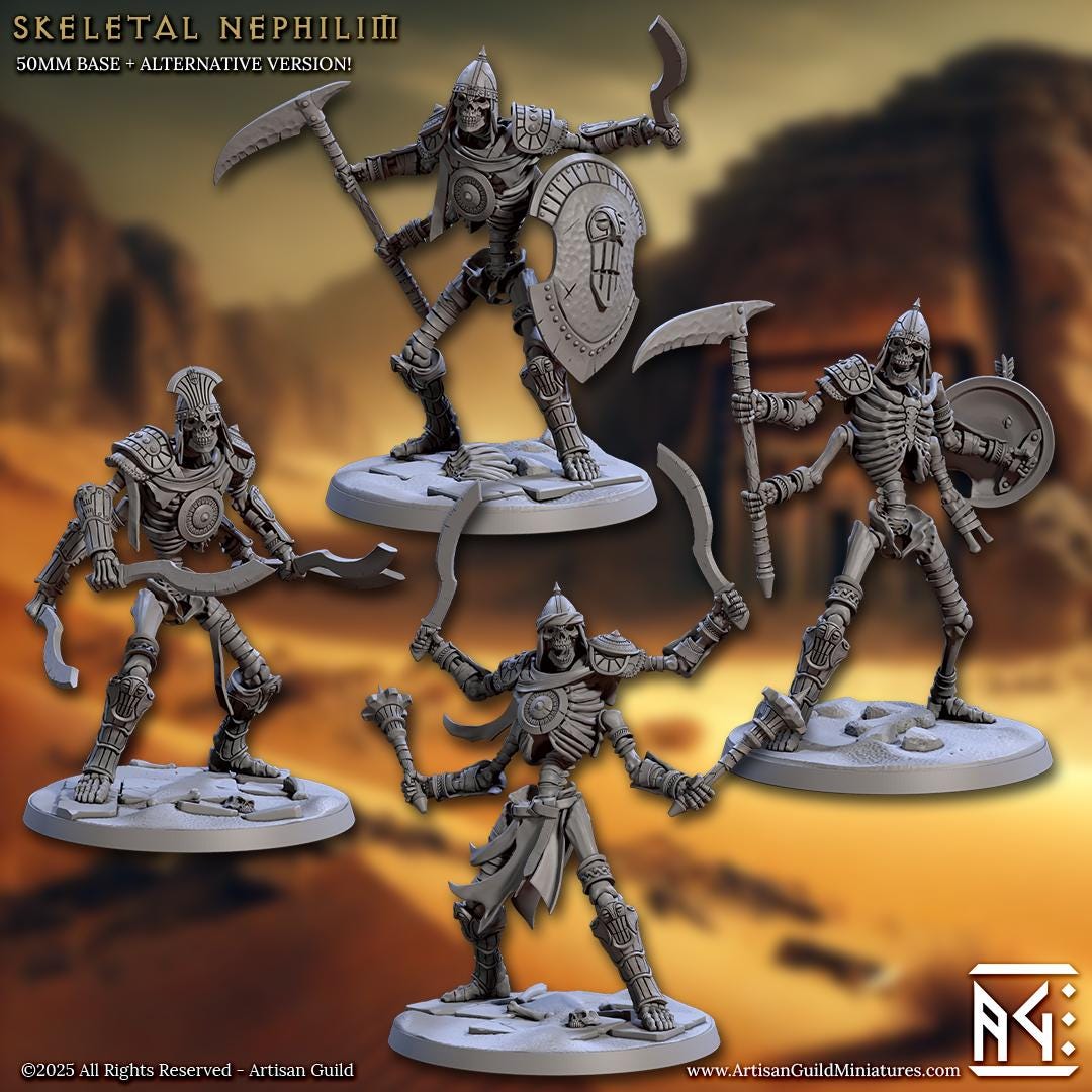 Skeletal Nephilim, Tombsworn Skeletons Denmora - 32mm Scale - Unpainted ...