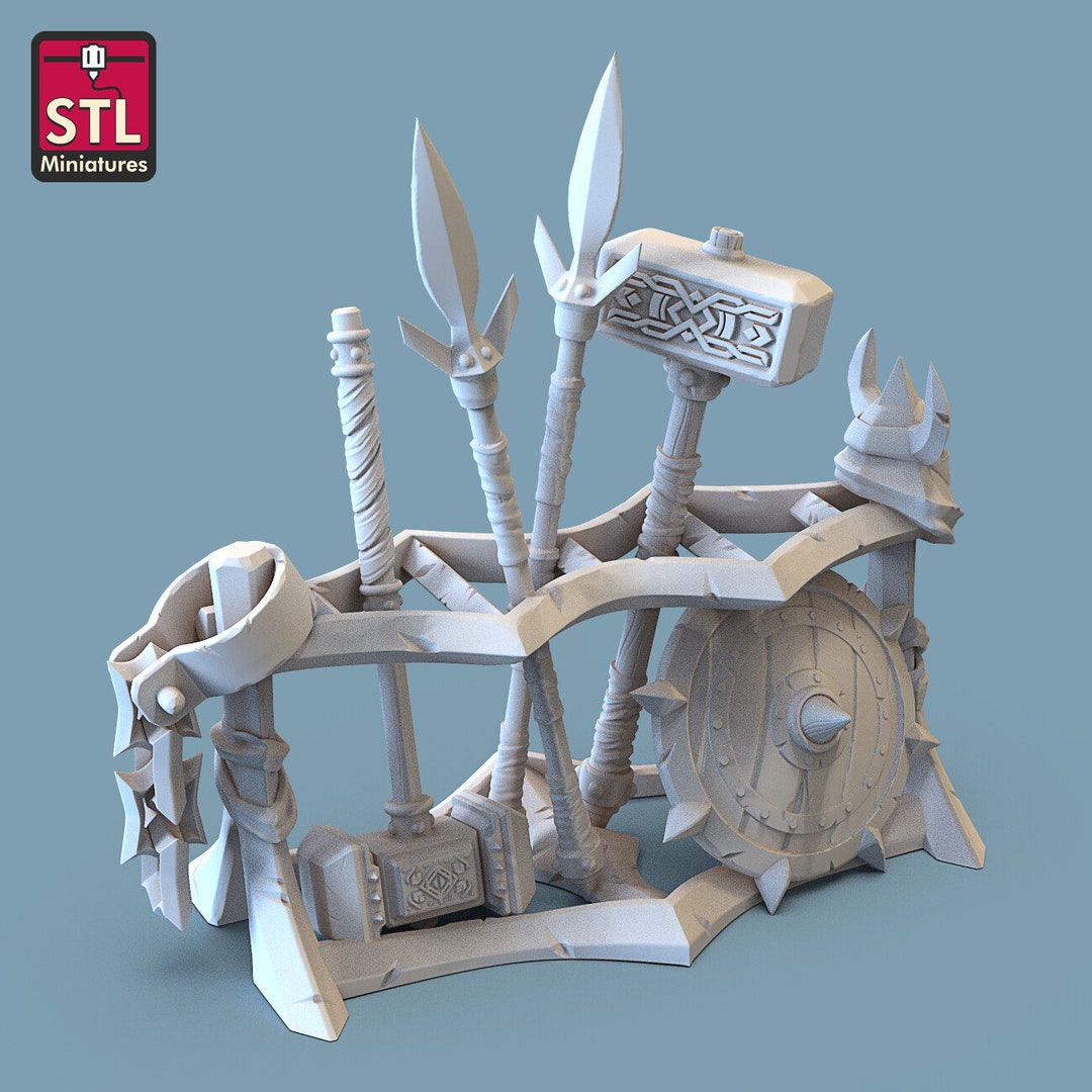Weapon Rack - 32mm Scale - Unpainted Miniature for Dnd, Pathfinder ...