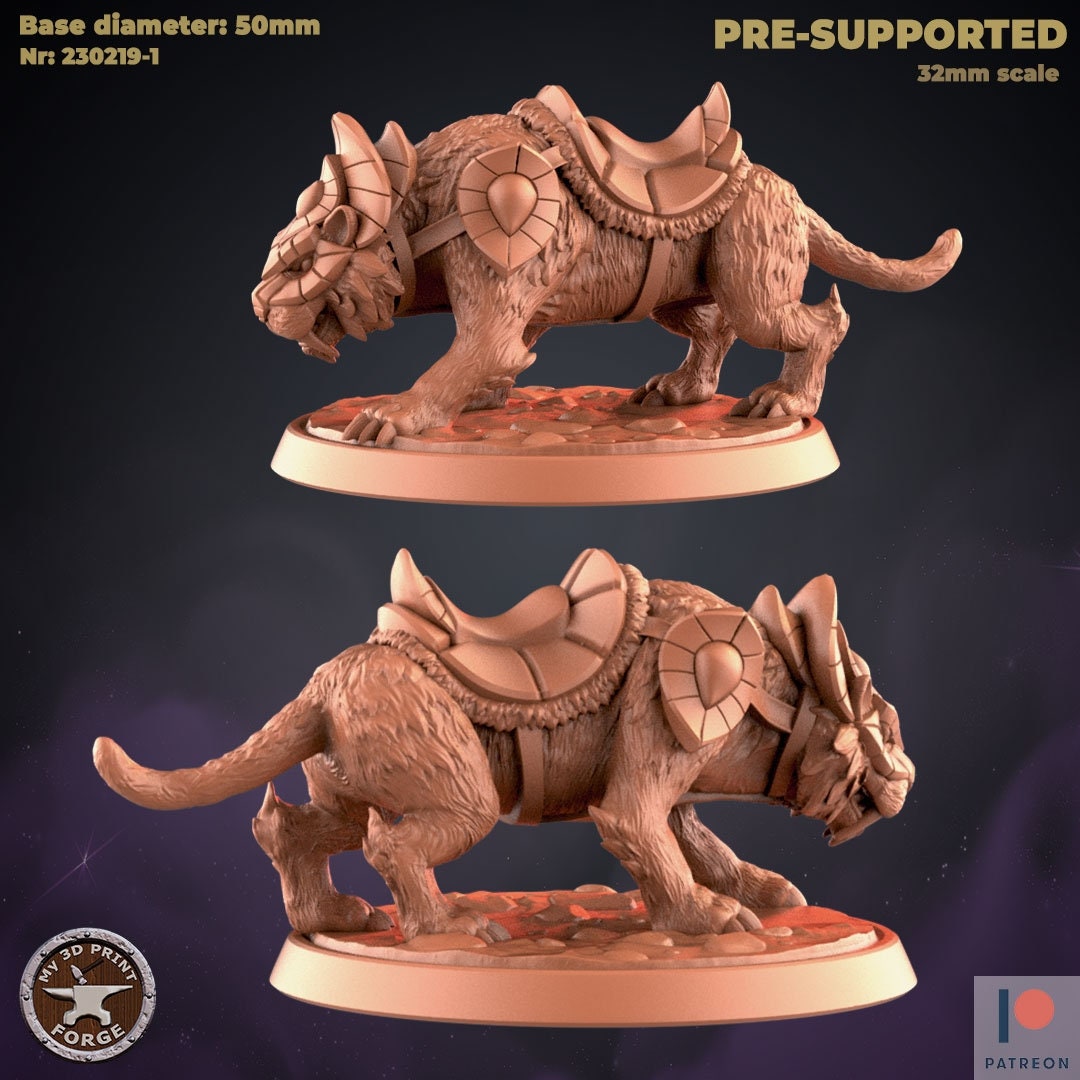 Armored Panther Mount Unpainted Miniature - Etsy