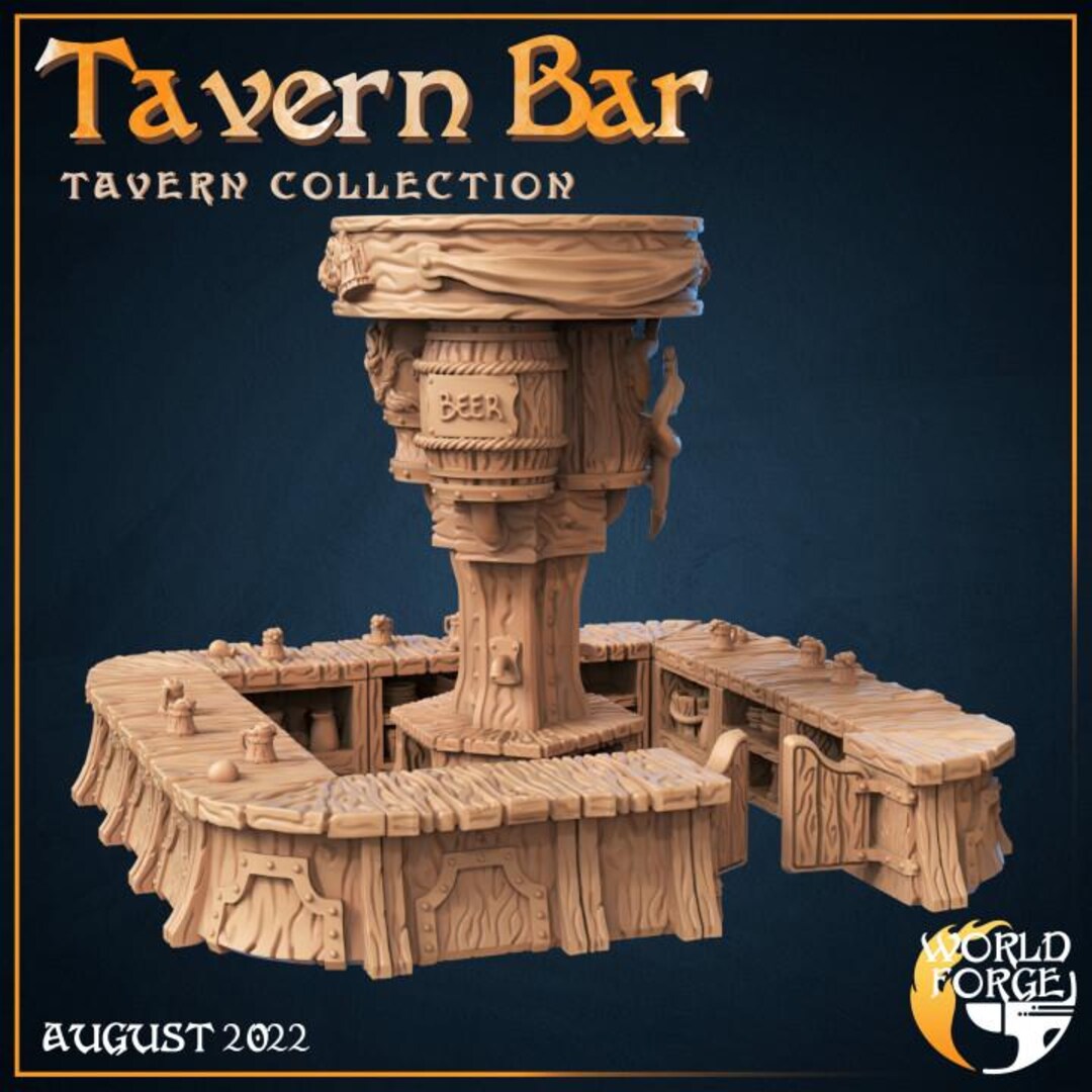 Tavern Bar - Arcane Dragon Tavern Collection - 32mm Scale - Unpainted ...