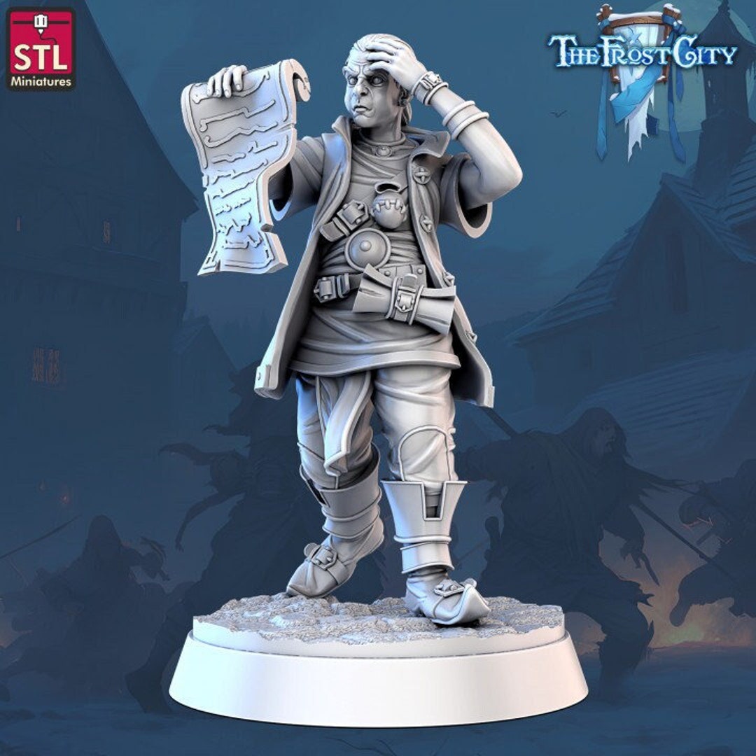 Mage Apprentice - Pose 4 - the Frost City - 32mm Scale - Unpainted ...