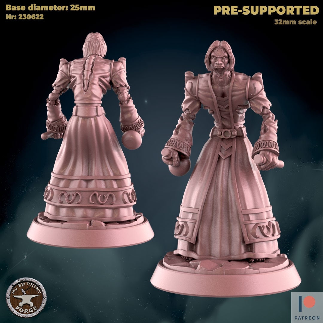 Undead Apothecary 2 Poses 32mm Scale Unpainted Miniature for Dnd ...