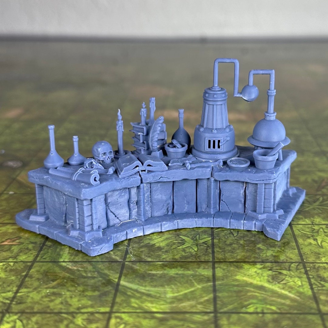 Alchemist Desk - Dungeon Set - 32mm Scale - Unpainted Miniature - Etsy