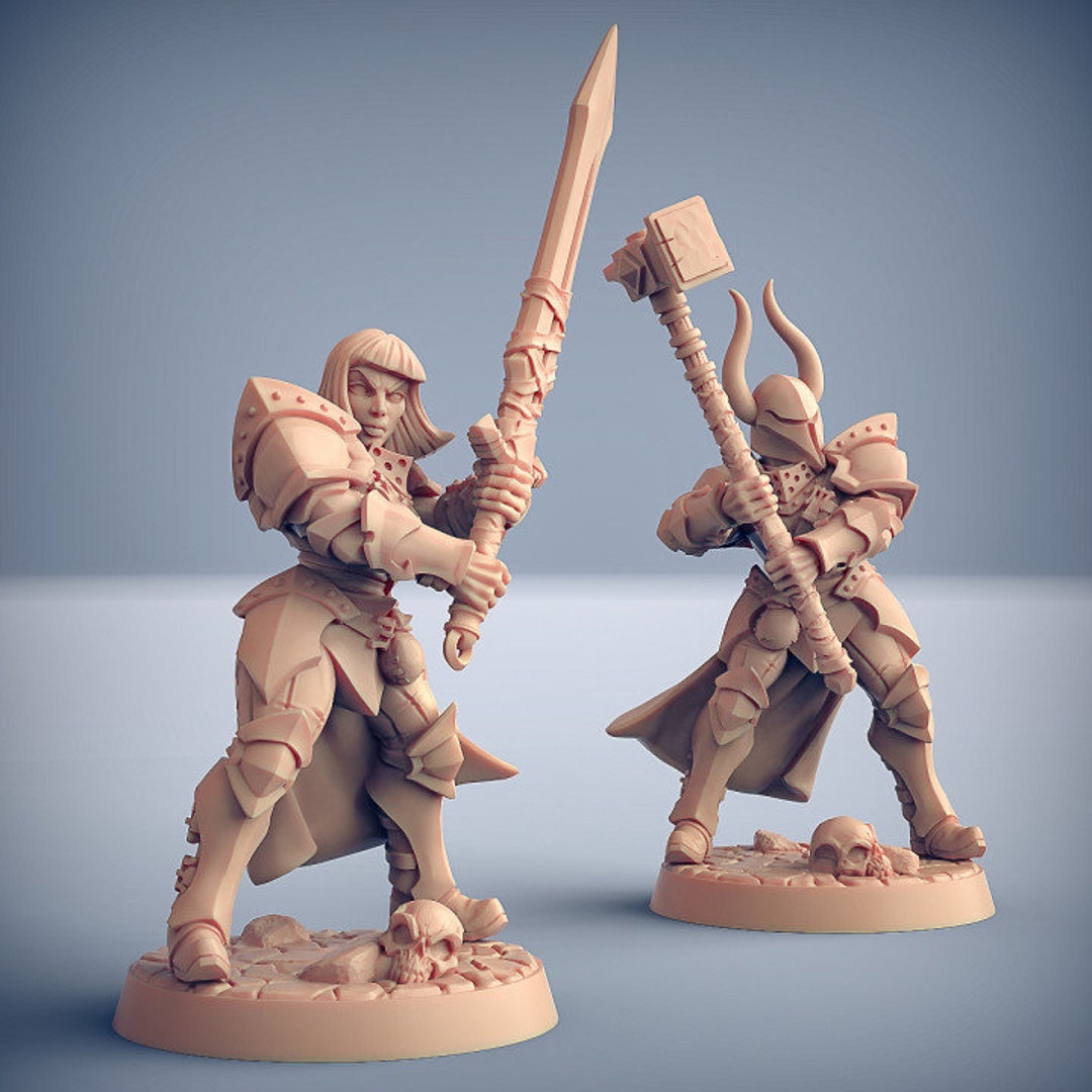 Human Fighters Pose F Fighters Guild Set Unpainted Miniature - Etsy