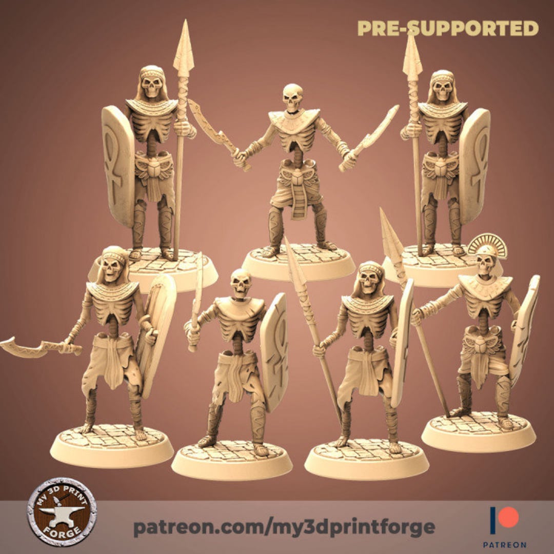 Egyptian Skeletons, Skeletal Tomb Guards - Unpainted Miniature - Etsy