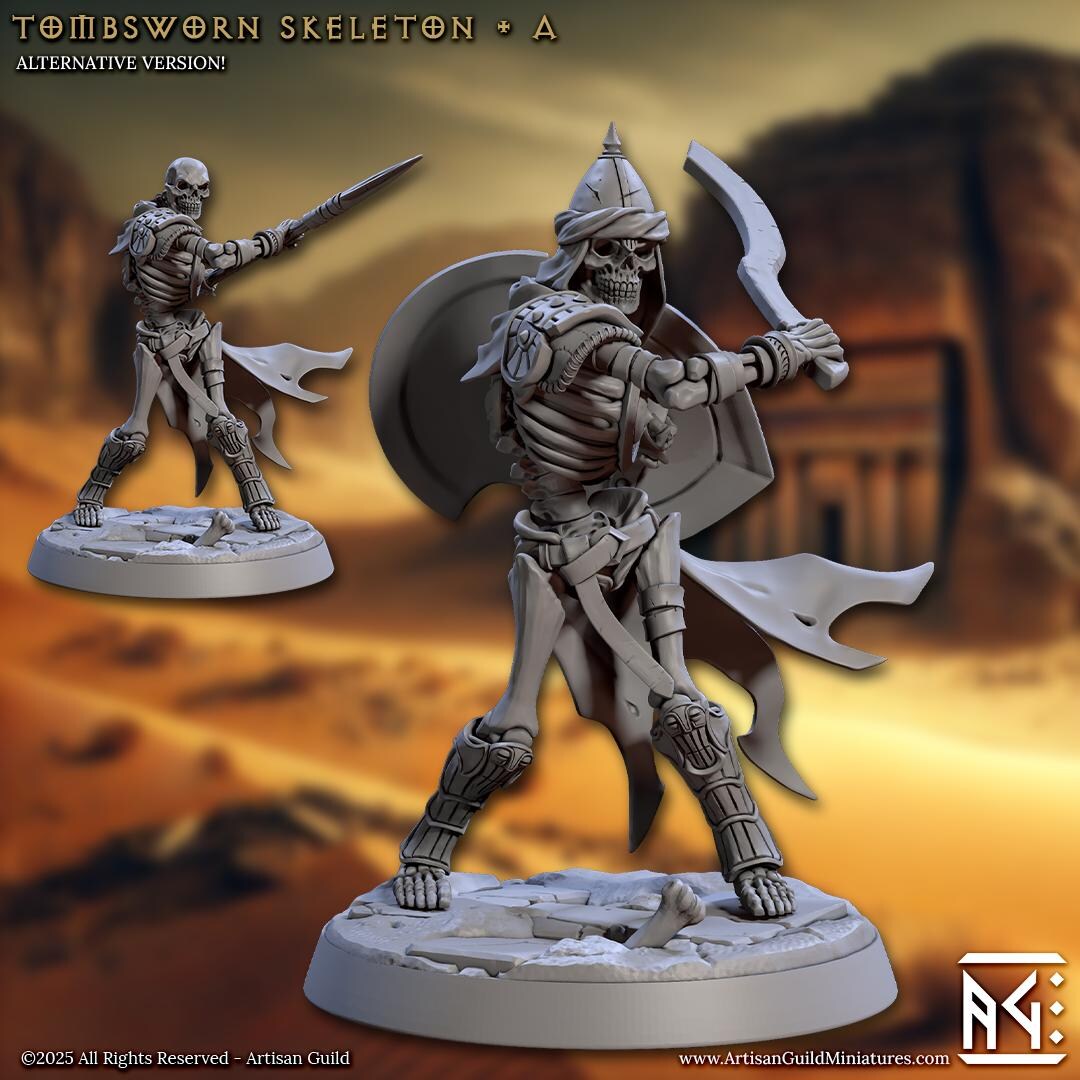Skeletal Fighter, Pose A, Tombsworn Skeletons Denmora - Unpainted ...