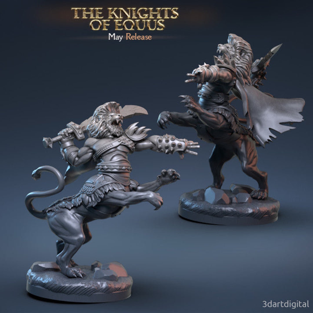 Lucian Leonsoul Lion Head Centaur Unpainted Miniature - Etsy