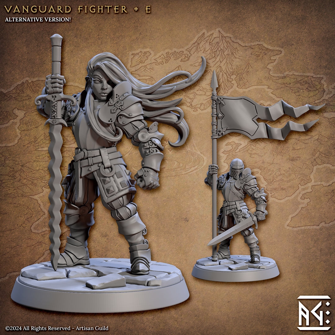 Fighter Pose E - Vanguard Fighters Guild - 32mm Scale - Unpainted ...