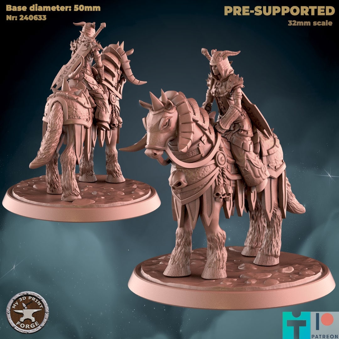 Female Draenei Death Knight, Mounted Rider 32mm Scale Unpainted ...