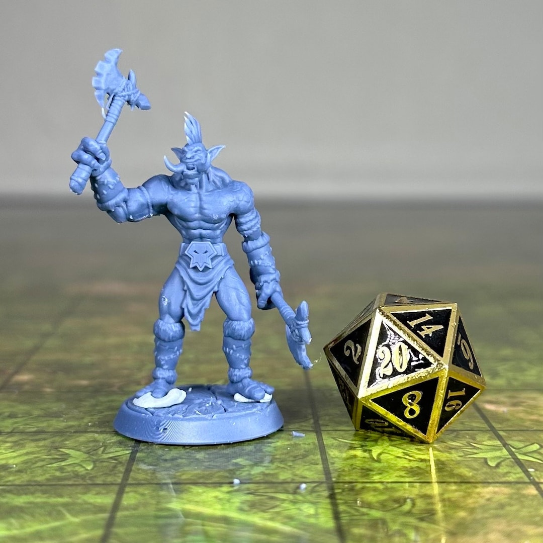 Male Troll Barbarian - 32mm Scale - Unpainted Miniature for Dnd ...